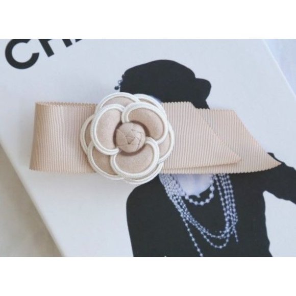 Diona J | Jewelry | Camelia Ribbed Ribbon Hair Pins Tan | Poshmark